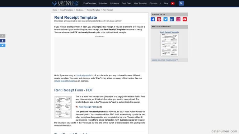 11 Tapak Templat Resit Sewa Word Terbaik (2024) [PERCUMA]