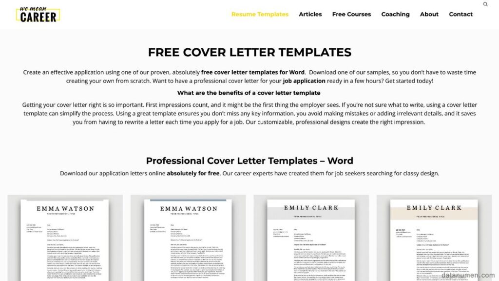 11 Best Word Cover Letter Template Sites (2024) [FREE]