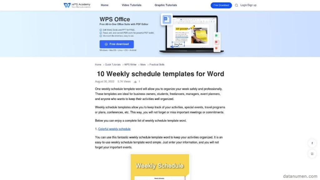 Die 11 besten Word-Vorlagen für Wochenpläne (2024) [KOSTENLOS]