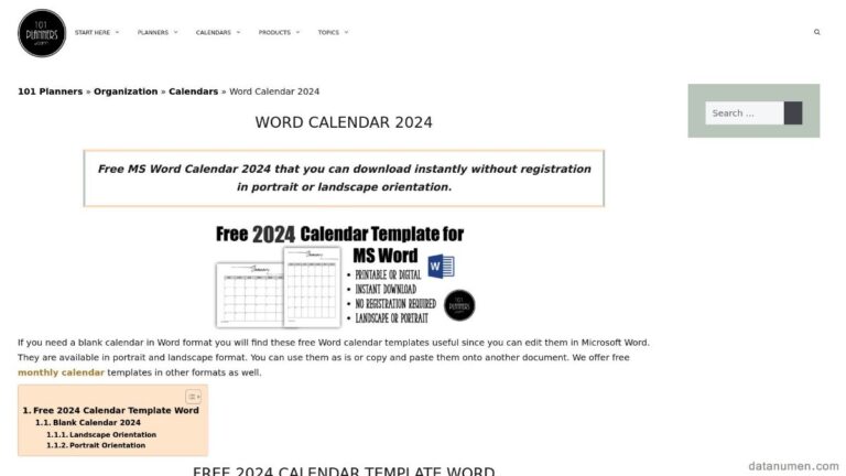 11 meilleurs sites de modèles de calendrier Word (2024) [GRATUIT]