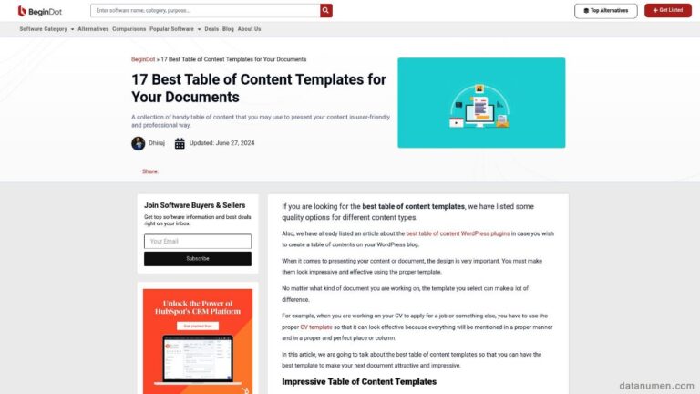 11 Best Word Table of Contents Template Sites (2024) [FREE]