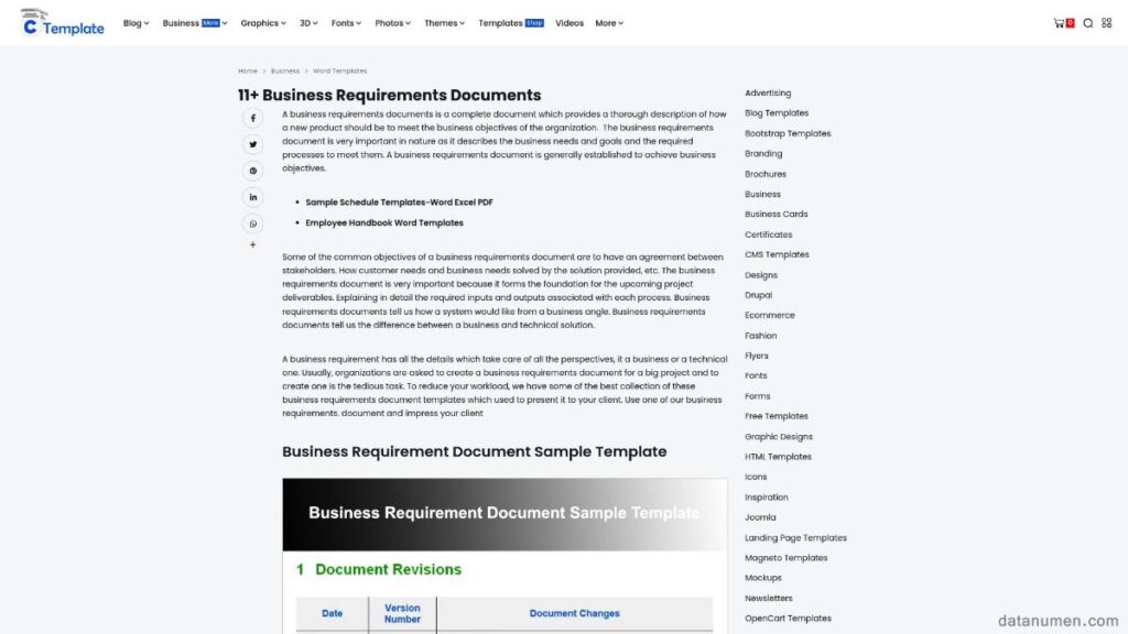 11 Best Word Business Requirements Document Template Sites