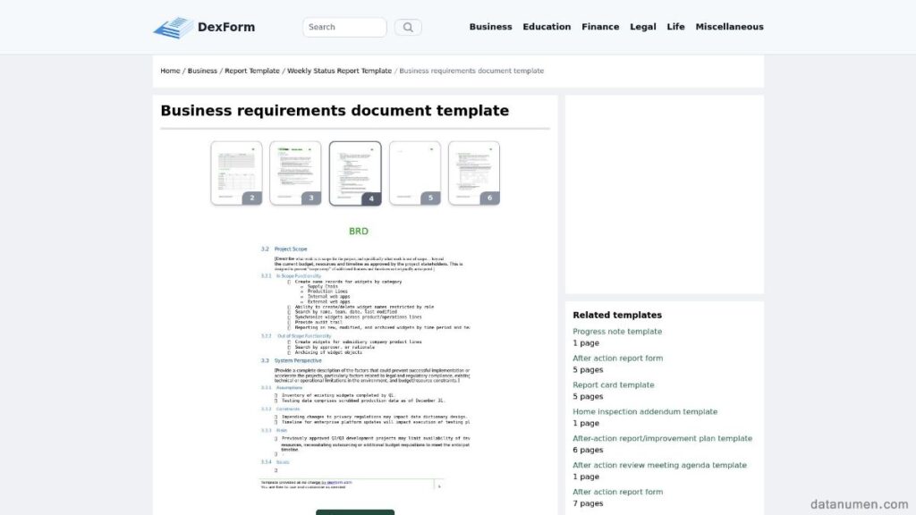 11 Best Word Business Requirements Document Template Sites