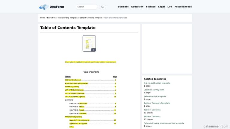 11 Best Word Table of Contents Template Sites (2024) [FREE]