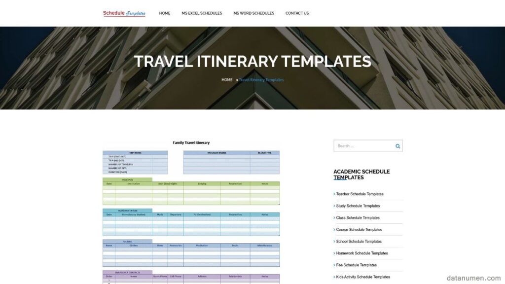 11 Best Word Travel Itinerary Template Sites (2024) [FREE]