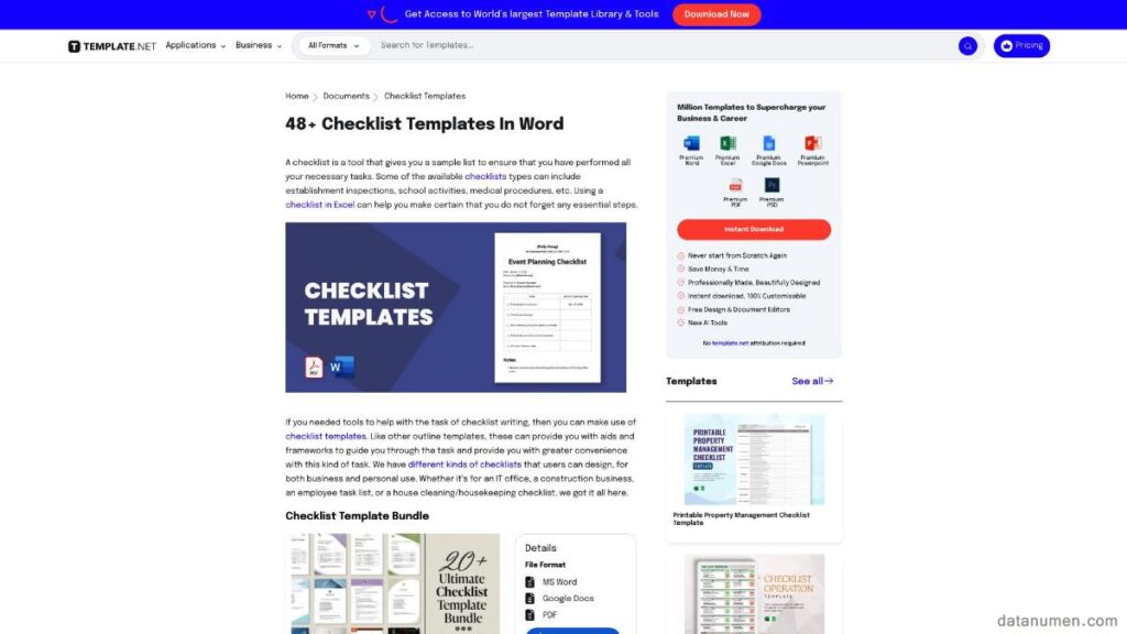 11 Best Word Checklist Template Sites (2024) [FREE]