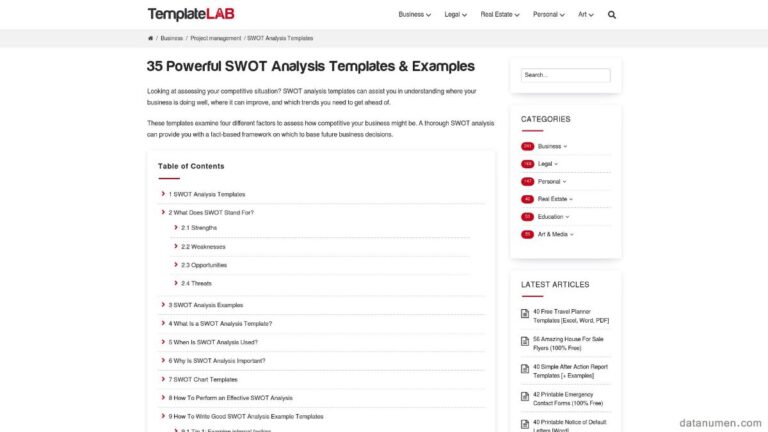11 Best Word SWOT Template Sites (2024) [FREE]