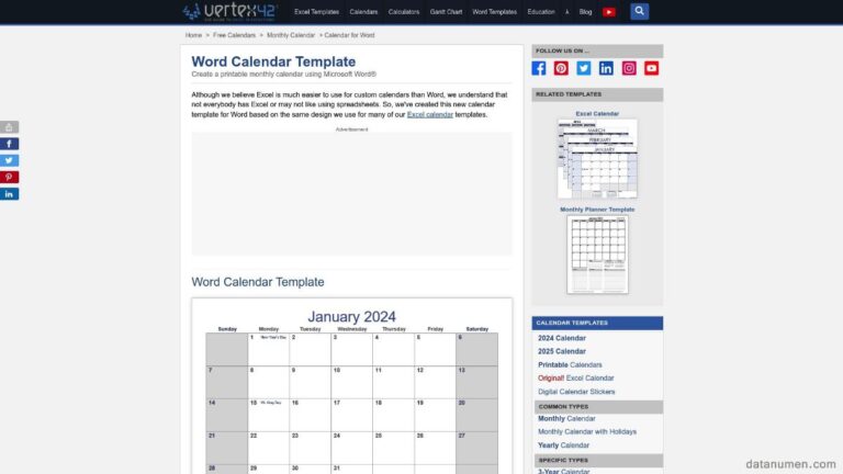 11 meilleurs sites de modèles de calendrier Word (2024) [GRATUIT]