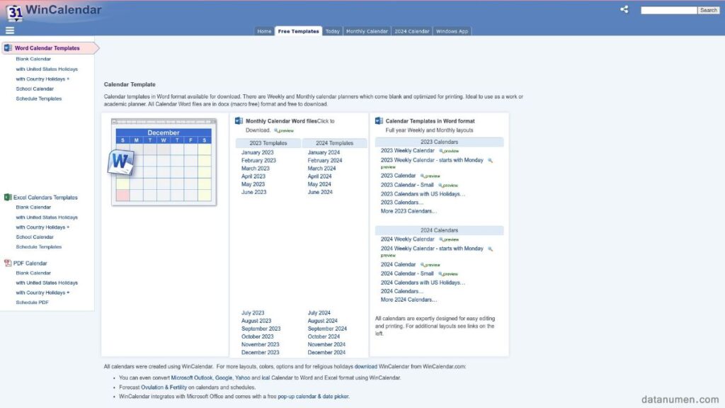 11 Best Word Calendar Template Sites (2024) [FREE]