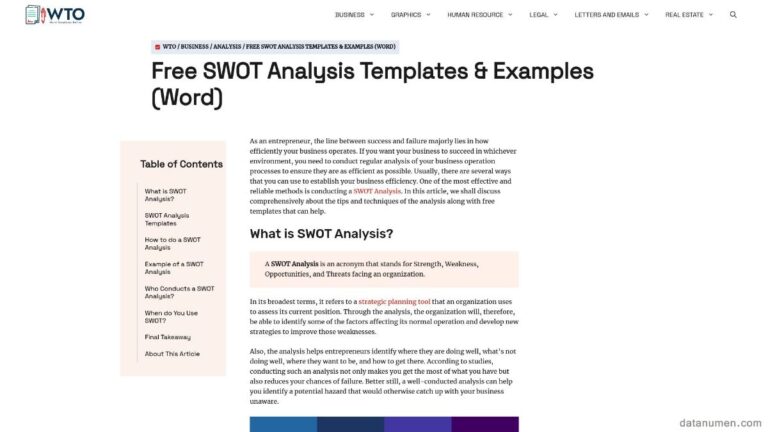 11 Best Word SWOT Template Sites (2024) [FREE]