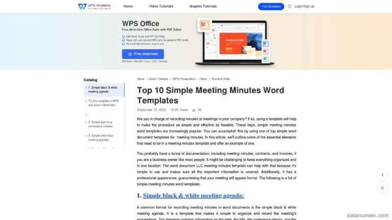 11 melhores sites de modelos de atas de reunião em Word (2024) [GRÁTIS]