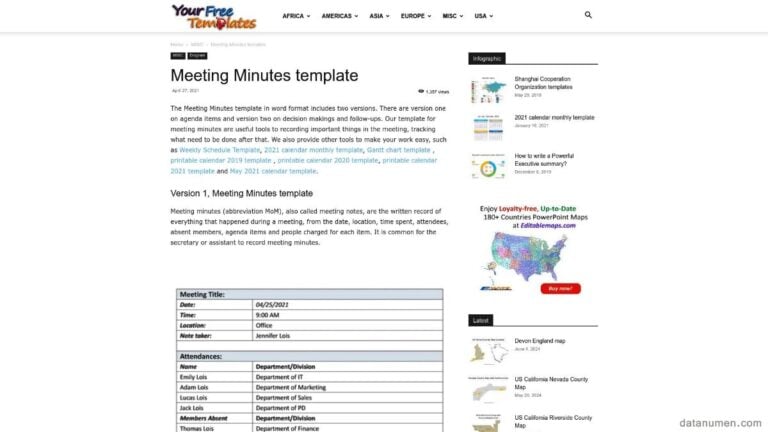 11 migliori siti di modelli di verbali di riunione in Word (2024 ...